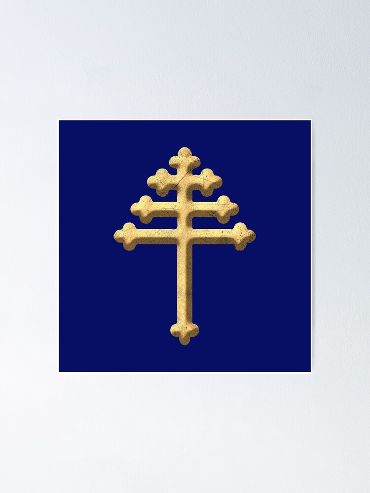 "Maronite cross in gold with bevel" Poster for Sale by IsisOsiris ...
