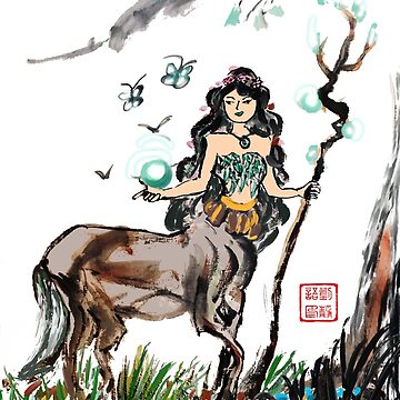 "Female Centaur Chinese Painting Style " Art Board Print for Sale by ...