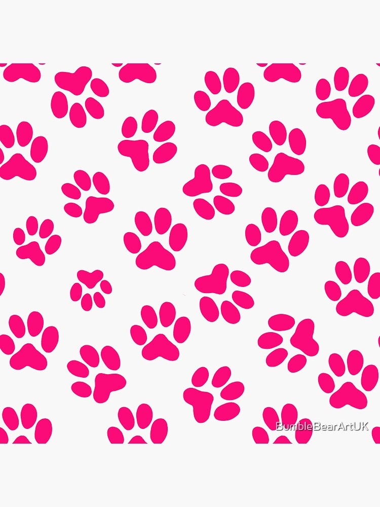"Paw print pink" Sticker for Sale by BumbleBearArtUK | Redbubble
