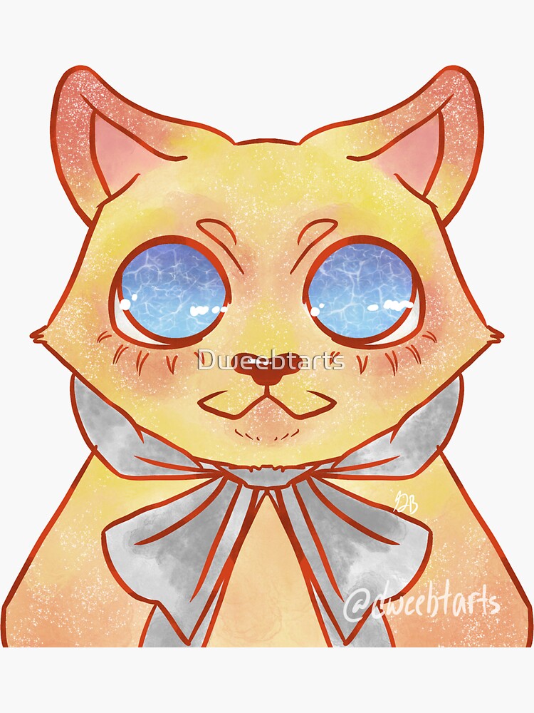 "ombre yellow pink cat" Sticker for Sale by Dweebtarts | Redbubble