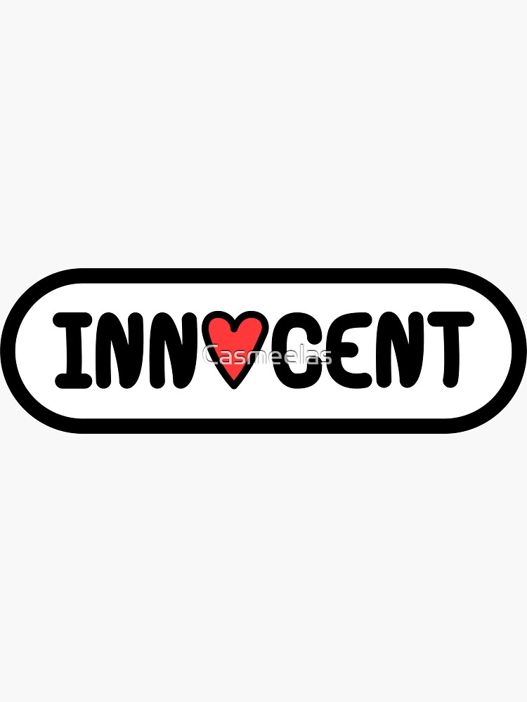 "'INNOCENT' bumper sticker" Sticker for Sale by Casmeelas | Redbubble