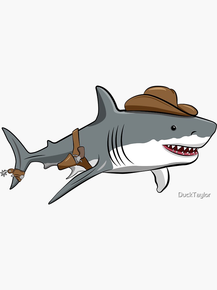 "Cowboy Shark" Sticker for Sale by DuckTaylor | Redbubble