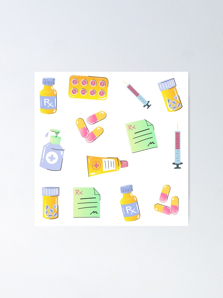 "Pharmacy Sticker Pack" Poster for Sale by EricaJackson | Redbubble