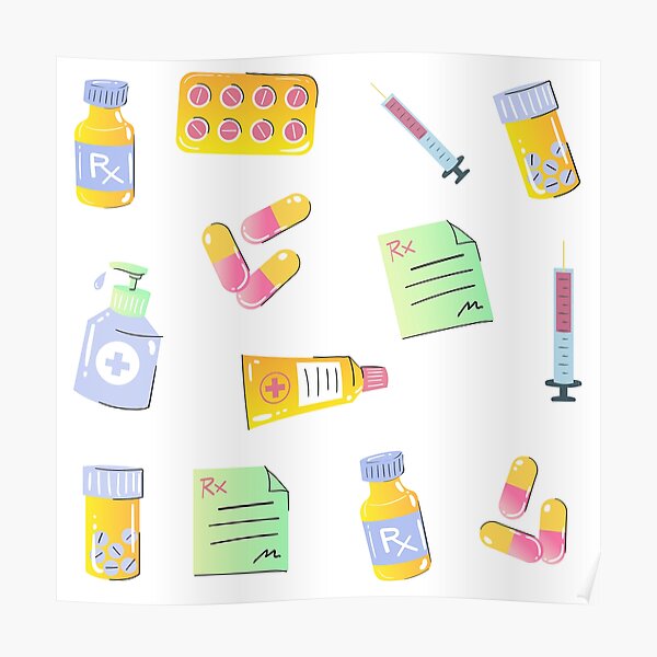 "Pharmacy Sticker Pack" Poster for Sale by EricaJackson | Redbubble