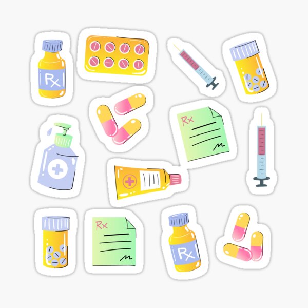 "Pharmacy Sticker Pack" Sticker for Sale by EricaJackson | Redbubble