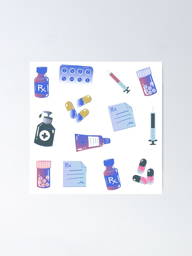 "Pharmacy Sticker Pack" Poster for Sale by EricaJackson | Redbubble