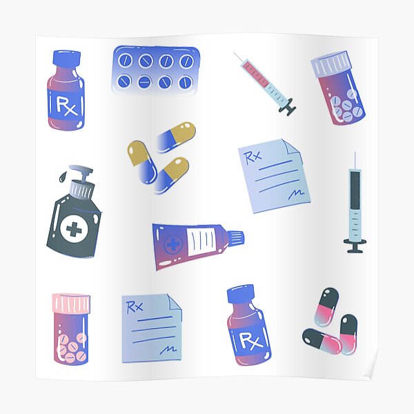"Pharmacy Sticker Pack" Poster for Sale by EricaJackson | Redbubble