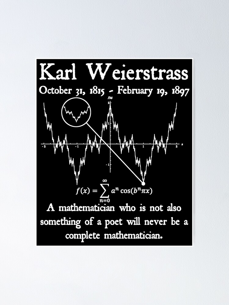"Karl Weierstrass Mathematician is a Poet Mathematics Quote Vintage ...