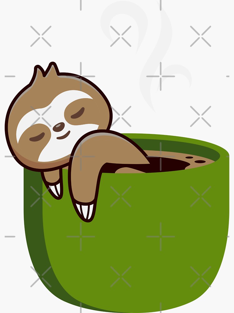 "Sleepy Sloths Coffee" Sticker for Sale by IstoriaDesign | Redbubble