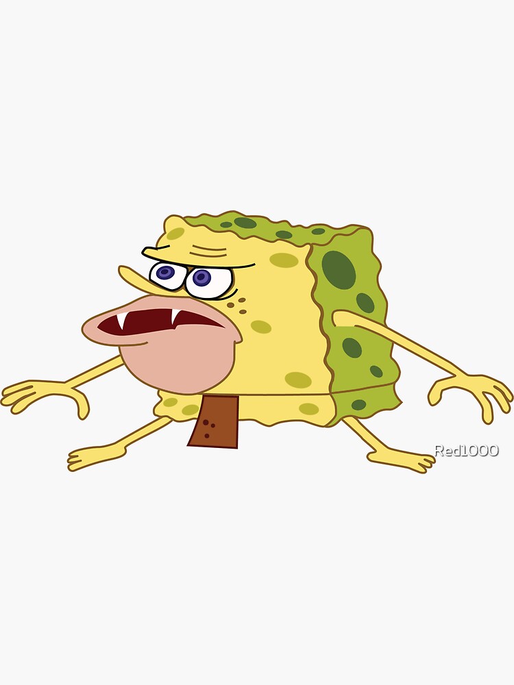 "Spongebob Caveman Meme" Sticker for Sale by Red1000 | Redbubble