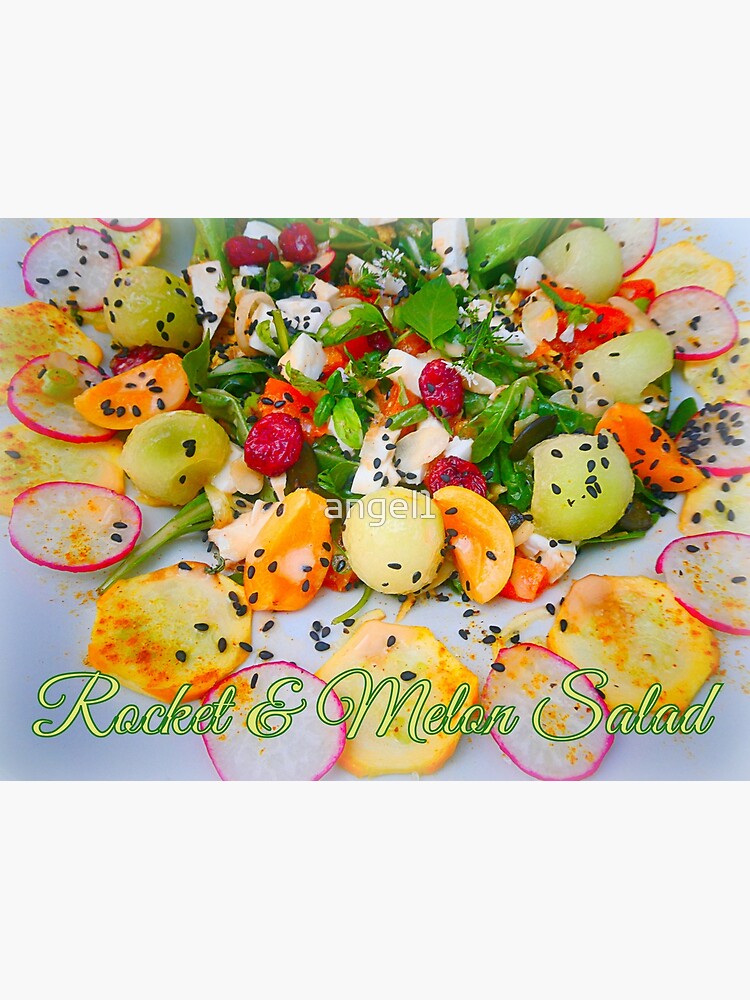 "Rocket & melon salad with vegan feta, cranberries and honey dressing ...