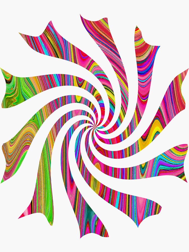 "Trippy Yellow, Red and Blue Abstract Groovy Art" Sticker for Sale by ...