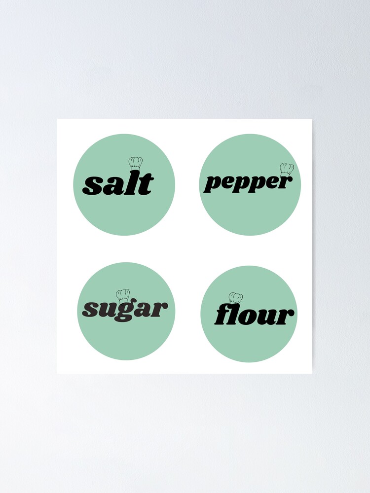 "Kitchen Circular Salt Pepper Sugar Flour set" Poster for Sale by ...