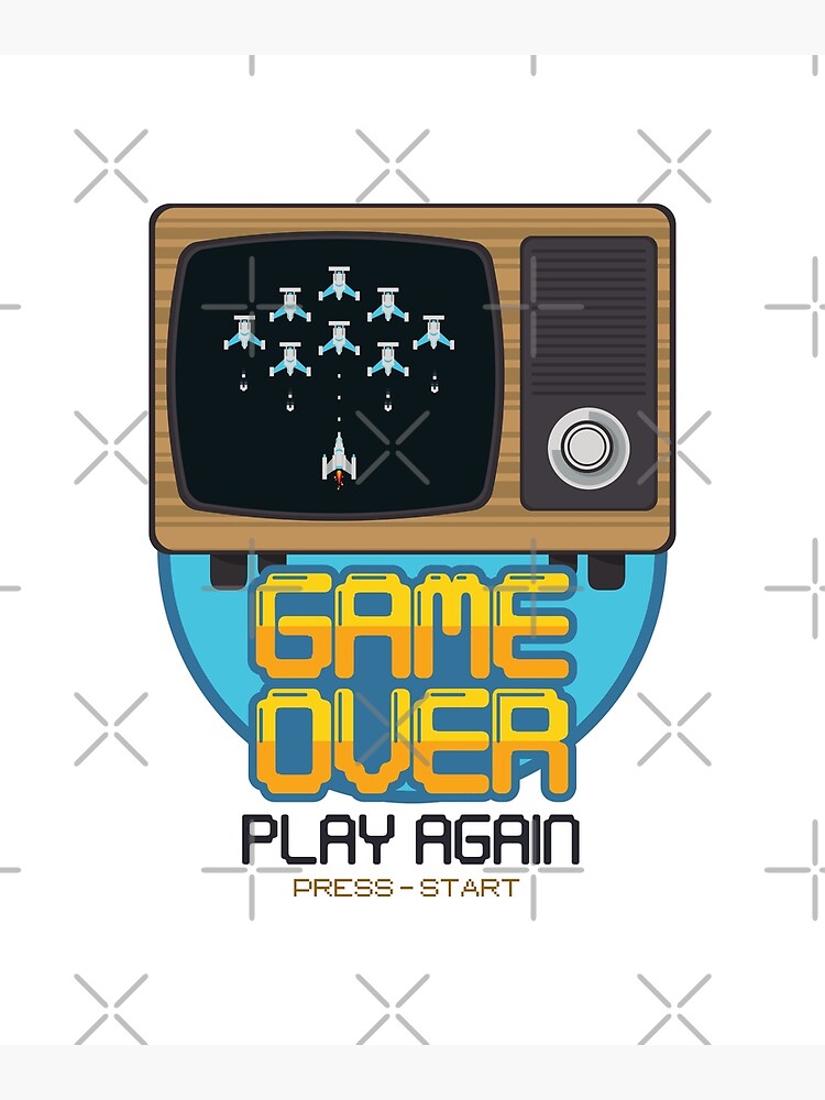 "Game Over Retro Video Game Play Again" Poster for Sale by ...
