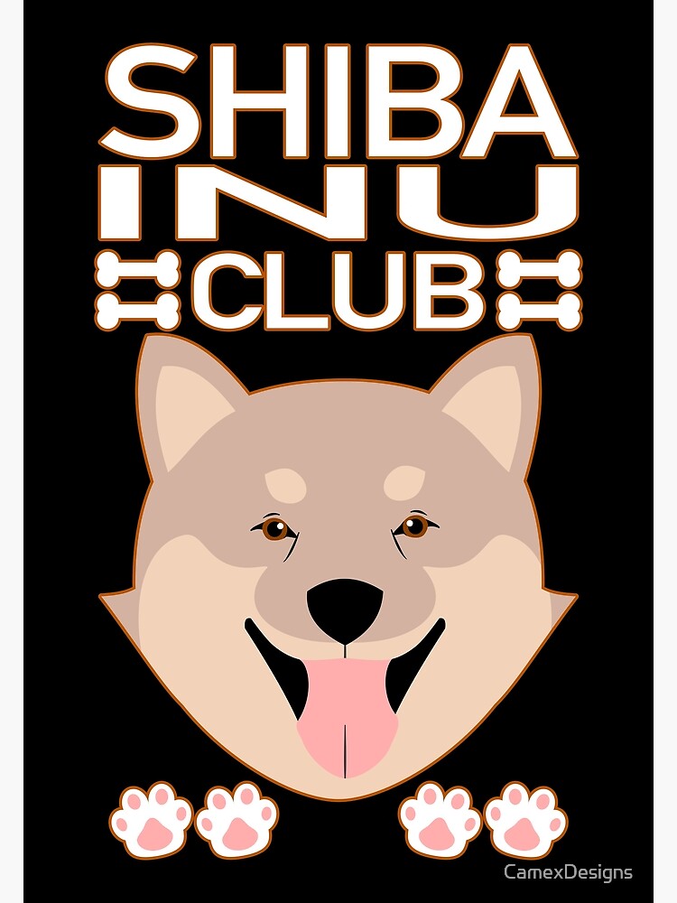 "Shiba Inu Club - White Color Variant" Poster for Sale by CamexDesigns ...