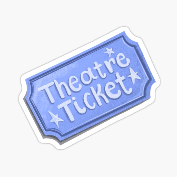 "Light Blue Theatre Ticket Design" Sticker for Sale by MagicallyStagey ...