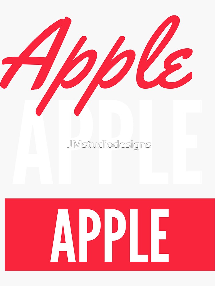 "Apple letters red apple letters" Sticker for Sale by JMstudiodesigns ...