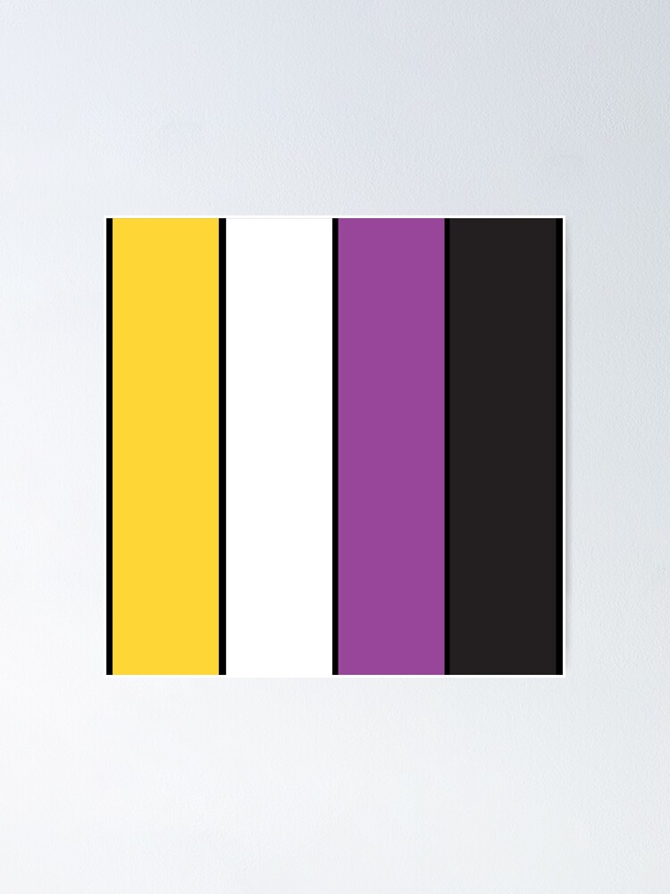 "Non-Binary Pride Flag Ribbon" Poster for Sale by Zerasu | Redbubble