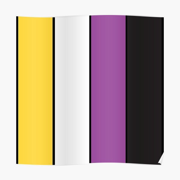 "Non-Binary Pride Flag Ribbon" Poster for Sale by Zerasu | Redbubble
