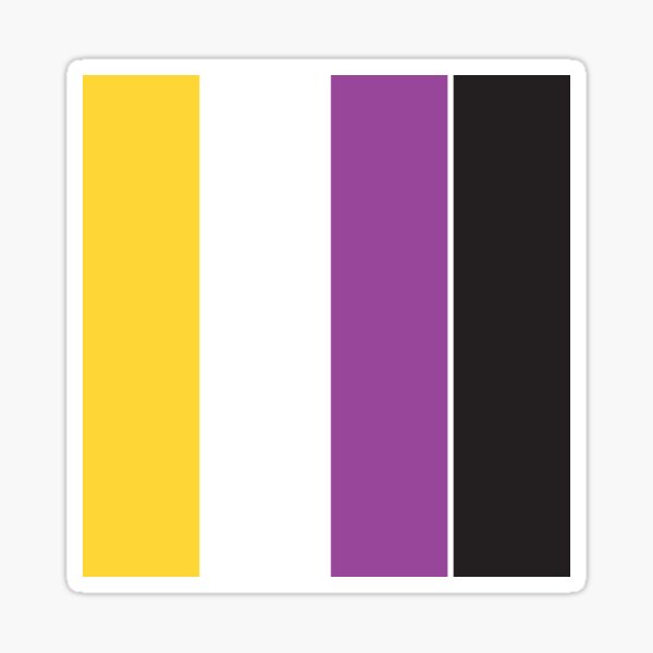 "Non-Binary Pride Flag Ribbon" Sticker for Sale by Zerasu | Redbubble