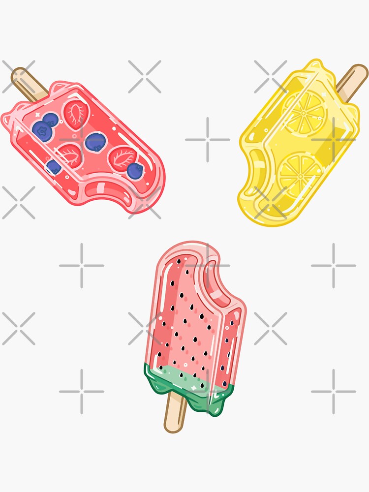 "fruit popsicles bundle/pattern" Sticker for Sale by veraphina | Redbubble