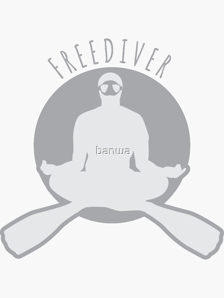 "Freediver Meditating Freediving" Sticker for Sale by banwa | Redbubble