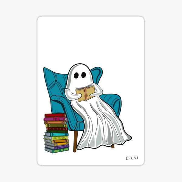 "Ghost reading in his study" Sticker for Sale by emilykontos | Redbubble