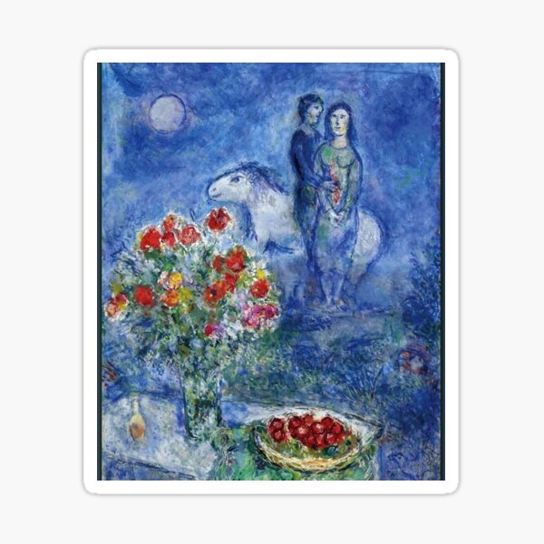 "The promenade art of marc chagall classic poster " Sticker for Sale by ...