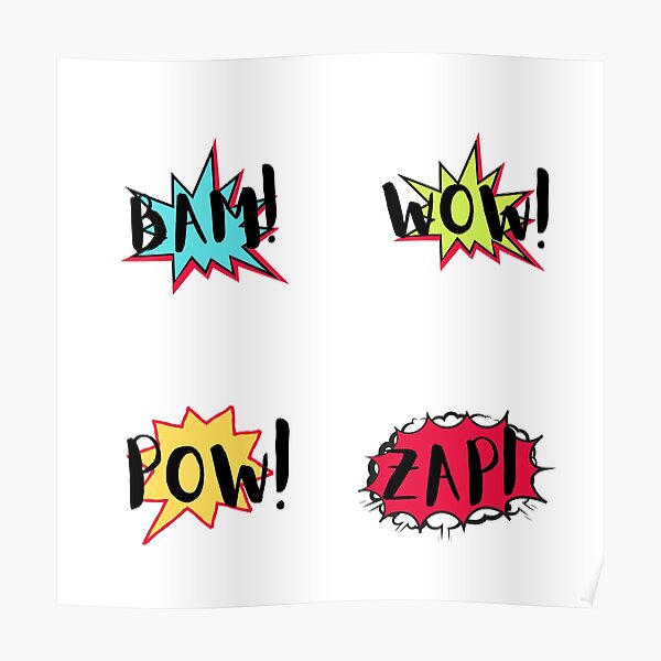 "Comic Words" Poster for Sale by ColorsCrafts | Redbubble