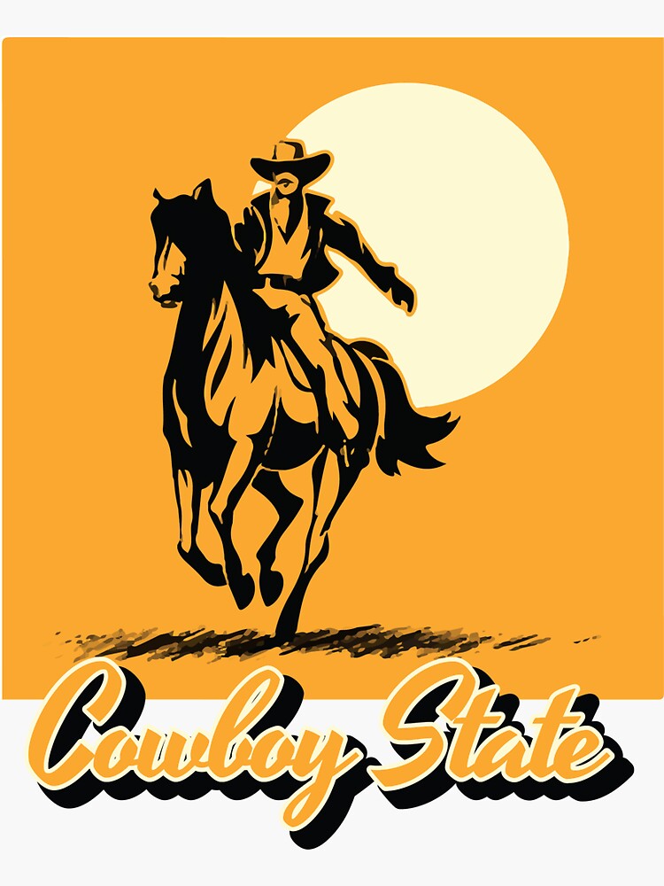 "wyoming- cowboy state sticker" Sticker for Sale by tawap | Redbubble
