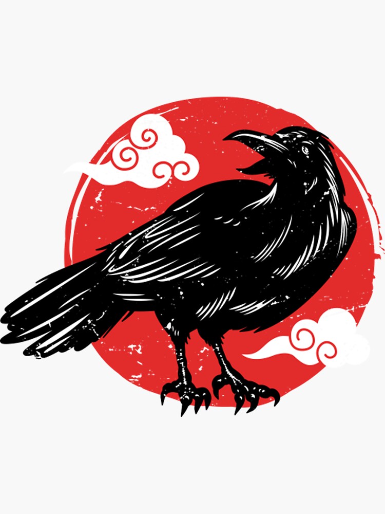 "Raven Art T-ShirtRaven Red Moon" Sticker for Sale by VicenteKameron ...
