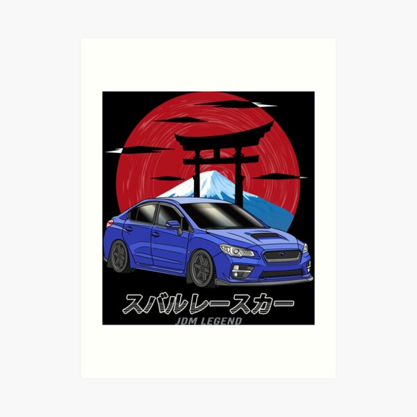 "Blue JDM Subie WRX STi" Art Print for Sale by Joshirosung | Redbubble