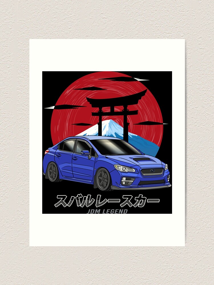 "Blue JDM Subie WRX STi" Art Print for Sale by Joshirosung | Redbubble