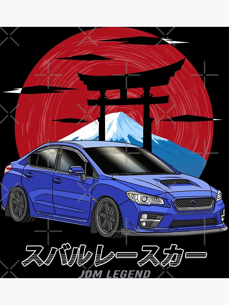 "Blue JDM Subie WRX STi" Poster for Sale by Joshirosung | Redbubble