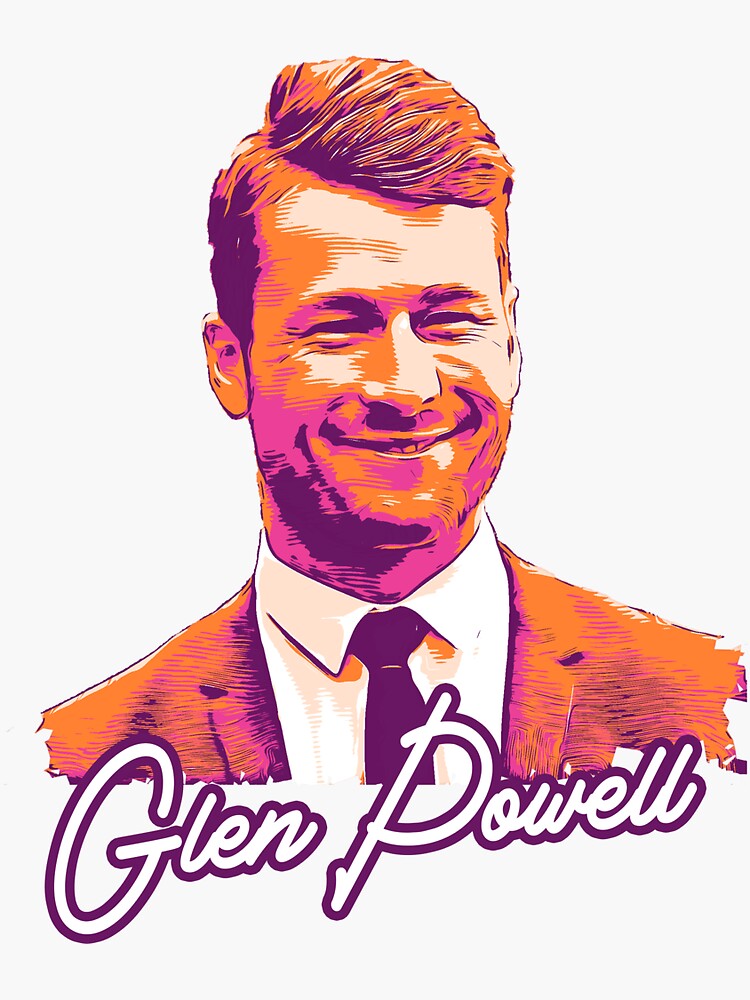 "Glen powell art" Sticker for Sale by Jessica4730 | Redbubble