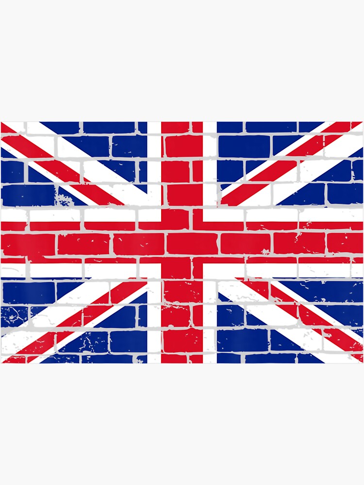 "Union Jack On Brick Wall British Flag As If On Brickwork" Sticker for ...