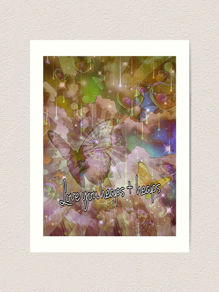 "Card, Love you heaps and heaps. Earth colours spinning design ...