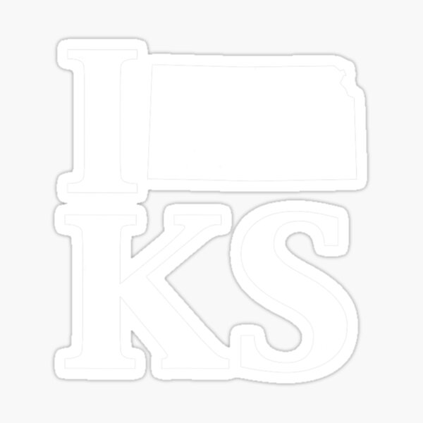 "I Heart Love Ks Kansas Silhouette State Outline" Sticker for Sale by ...