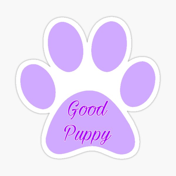 "Purple Good Puppy Paw Print" Sticker for Sale by Fluffy Intentions ...
