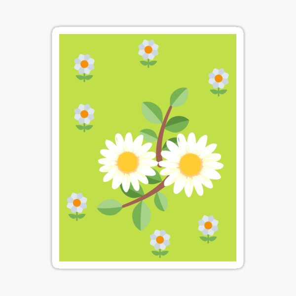 "White Sun Flower stikers" Sticker for Sale by Sathpoo | Redbubble