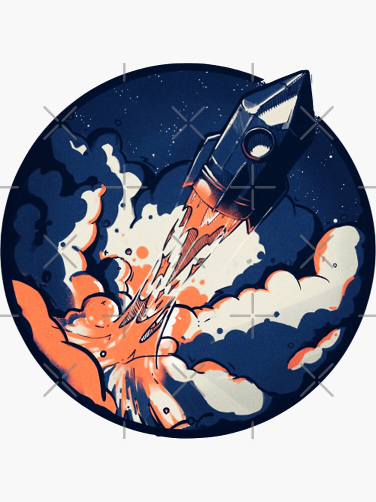 "Pencil Rocket Launch Gift Men" Sticker for Sale by MiloszNowicki ...