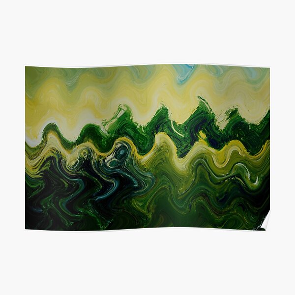 "Green wave" Poster for Sale by pracha | Redbubble