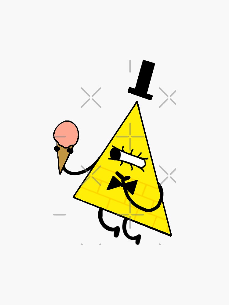 "Bill Cipher holding an ice-cream" Sticker for Sale by Missylion ...