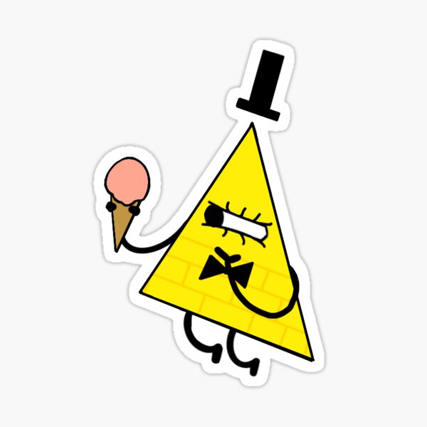 "Bill Cipher holding an ice-cream" Sticker for Sale by Missylion ...