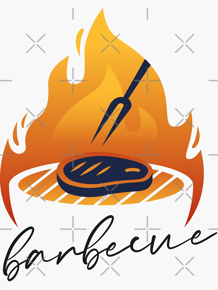 Barbecue Party Bbq Sticker For Sale By Mozartdesign Redbubble