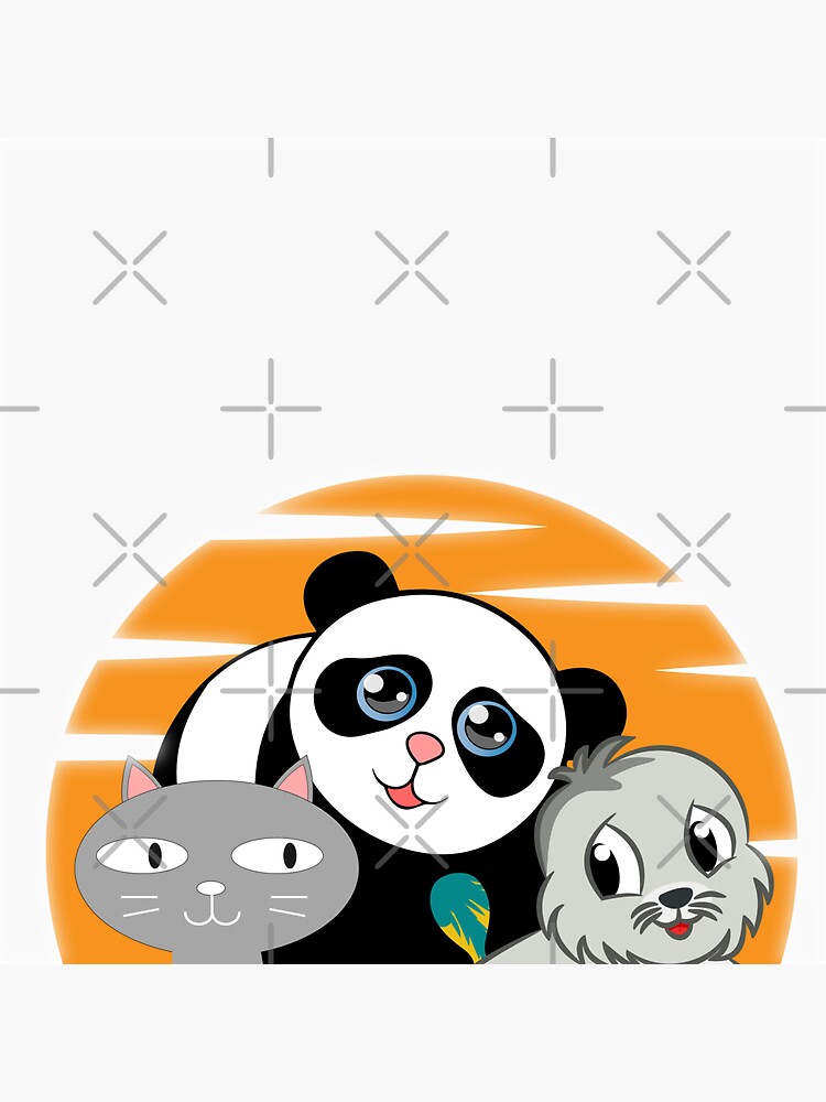 "Panda, seal and cat are true friends." Sticker for Sale by Fadwalana99 ...