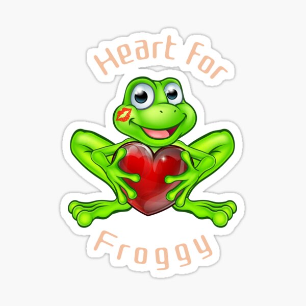 "Heart for froggy green frog" Sticker for Sale by JMstudiodesigns ...