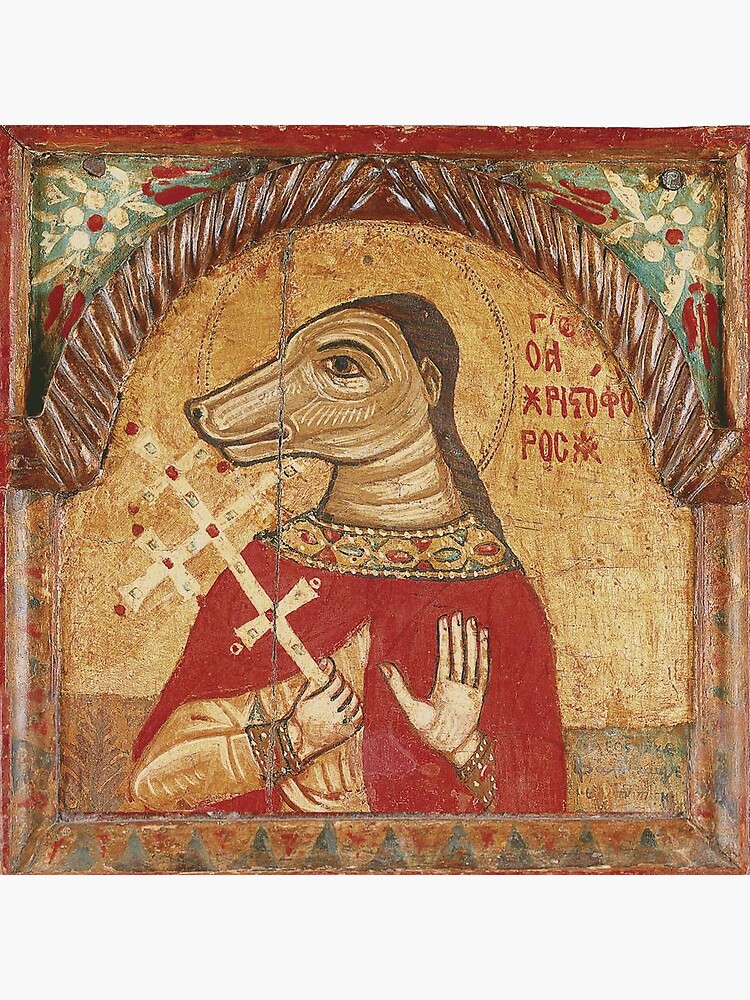 "Saint Christopher the Dog-Head" Sticker for Sale by sporarain | Redbubble