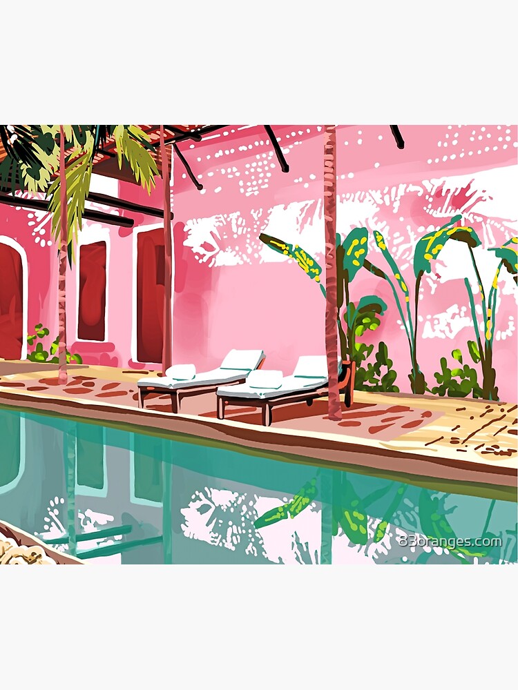 Vacay Villa | Blush Pink Summer Architecture | Tropical Travel Building ...