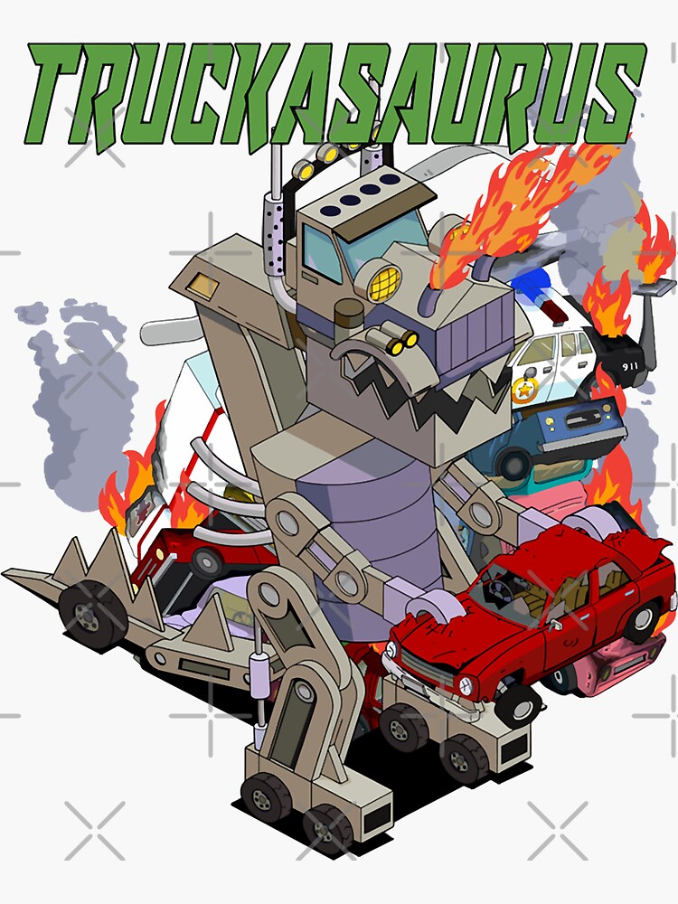 "Influence Of Rock Bands Truckasaurus Gift For Fans" Sticker for Sale ...